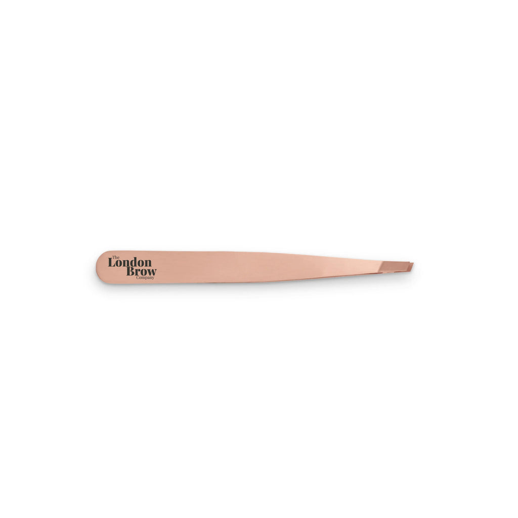 London Brow Precision Slanted Rose Gold Tweezers – The London Brow Company